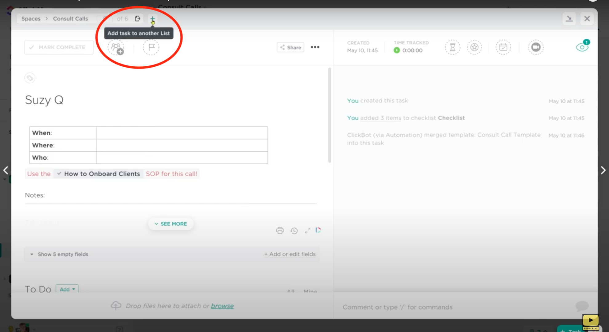 Tasks In Multiple Lists In Clickup Clickapp Tutorial Processdriven
